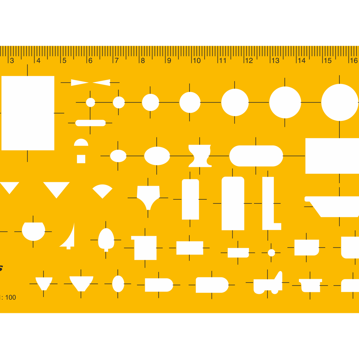 Isomars Electricity Template, 1:100 Scale Drawing Stencil, Orange