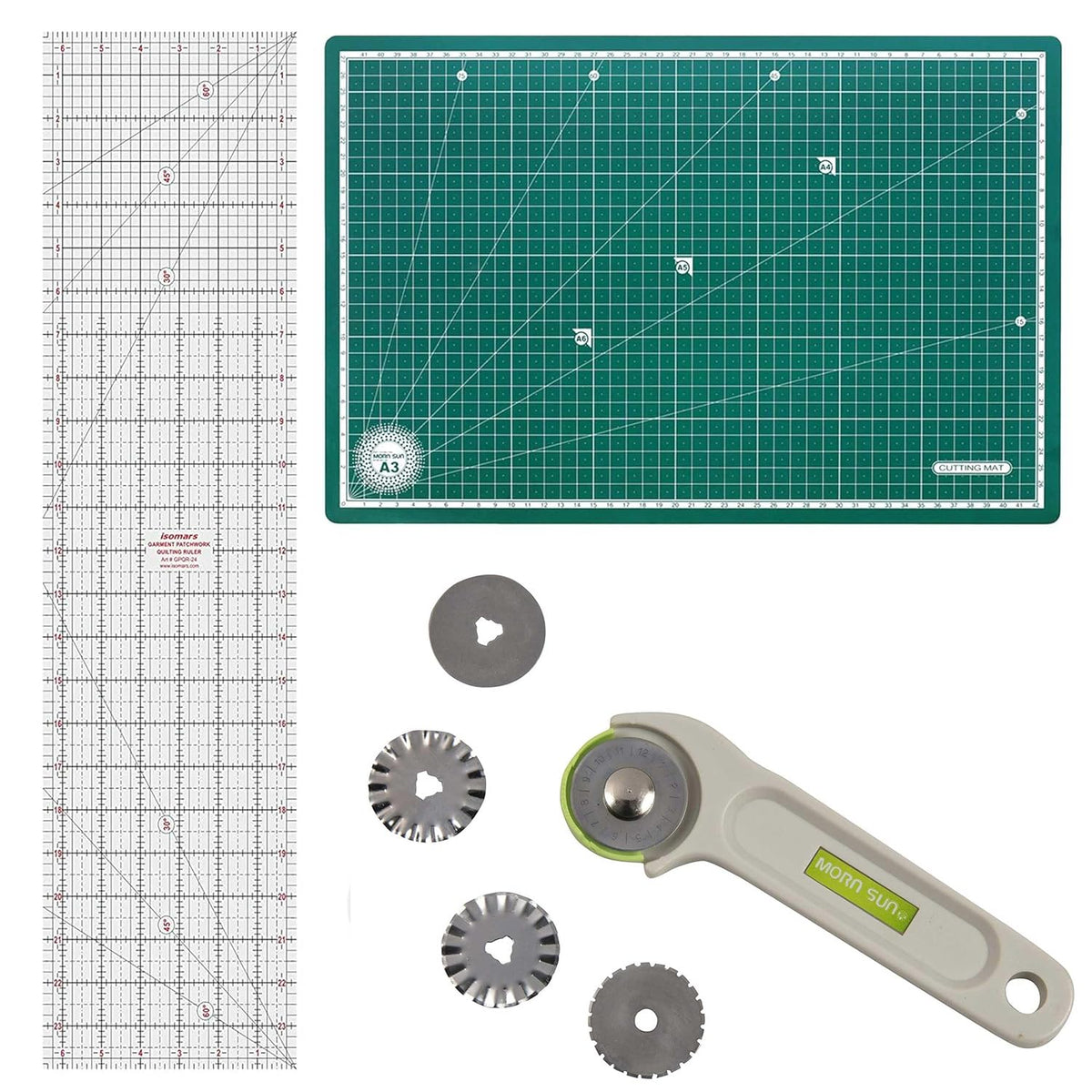 Isomars Quilting Ruler and Rotary Cutter Combo