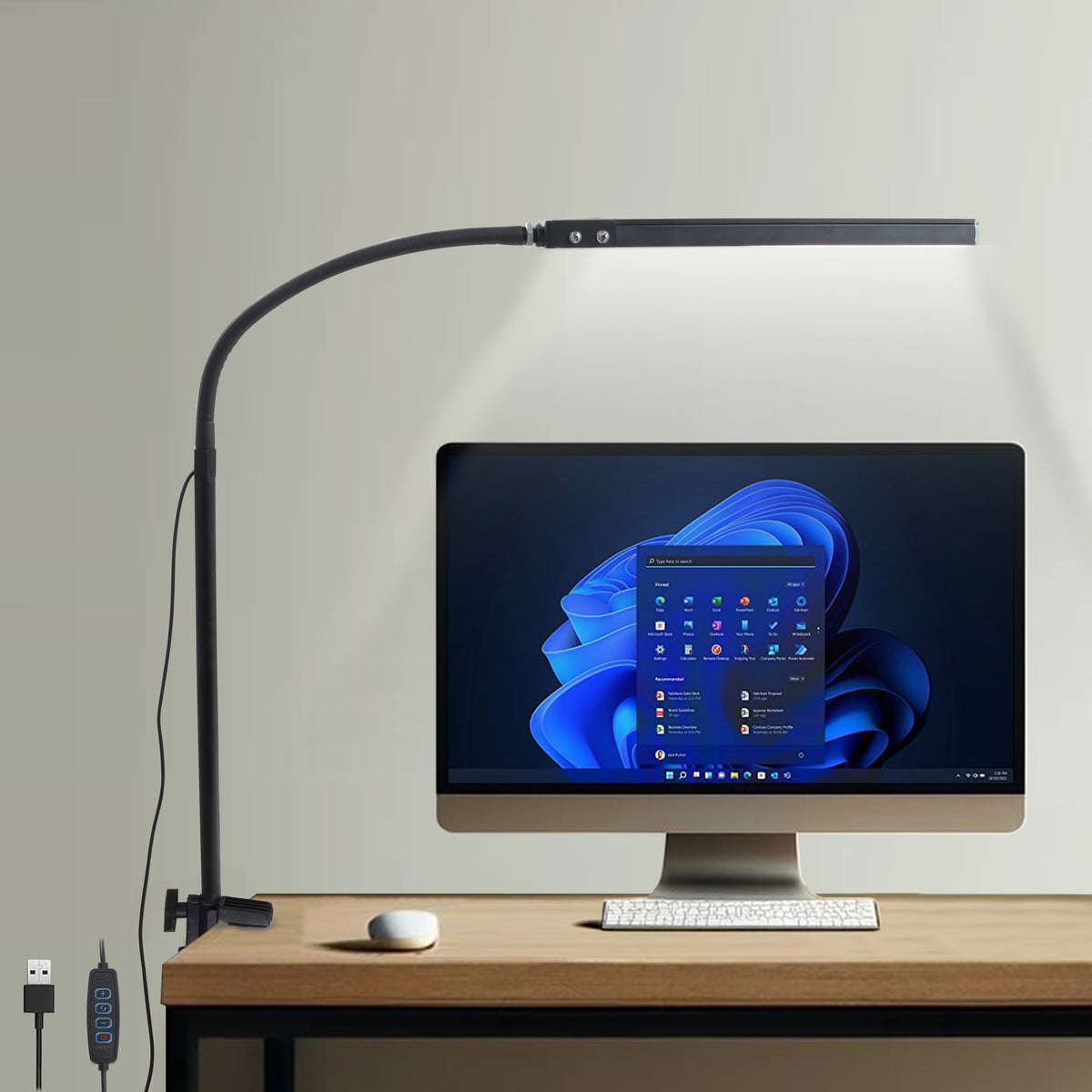 Isomars Desktop Table lamp, Overhead LED Desk Lamp Light, Table Holdin