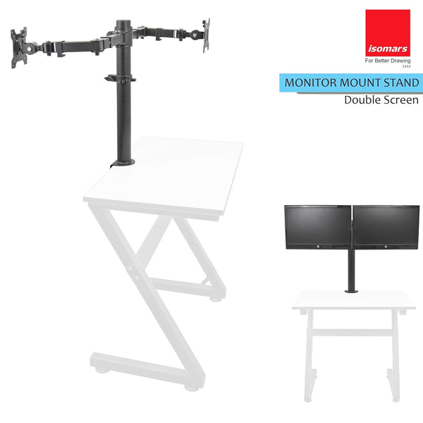 Isomars Monitor Arm Mount Stand Double Screen (Monitor) - Adjustable H
