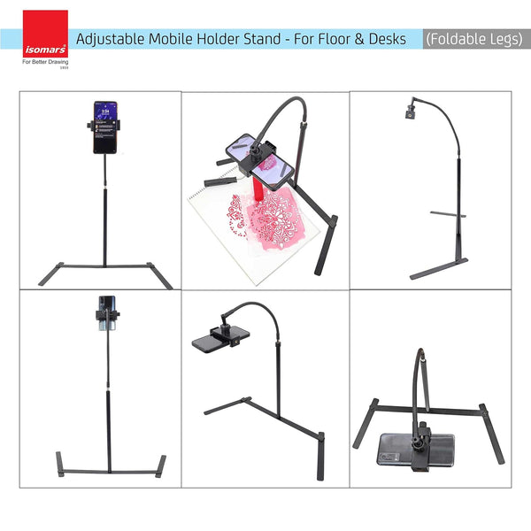 Isomars Mobile Stand | Overhead Smartphone Stand for Capturing Photos,