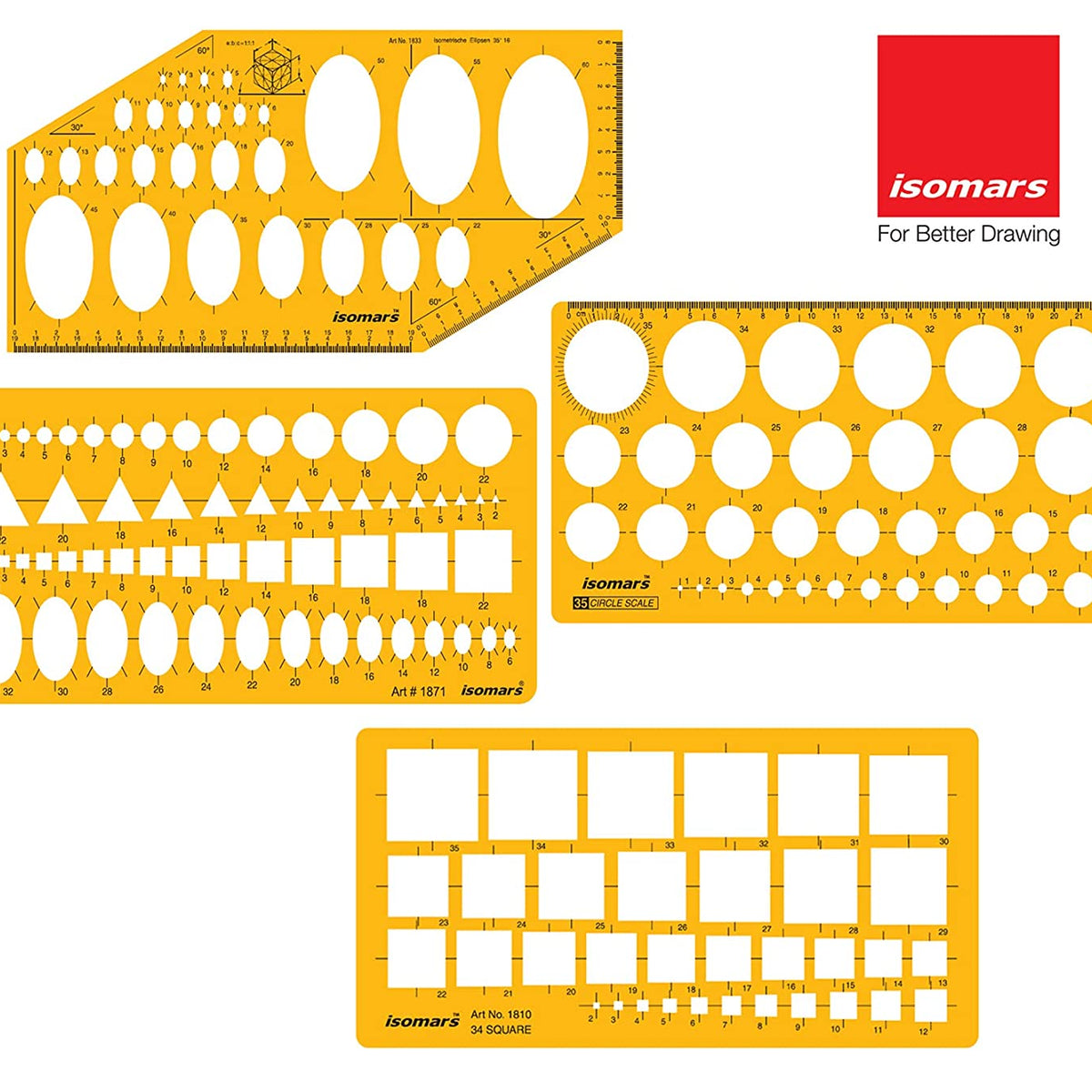 Technical Drawing Templates (Set of 4) – Isomars