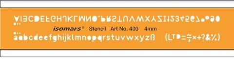 Lettering Guide Drawing Template 4mm - Isomars