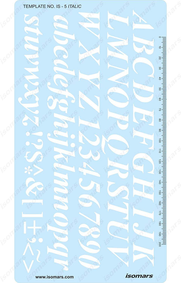 Italic Letters Drawing Template IS5 - Isomars