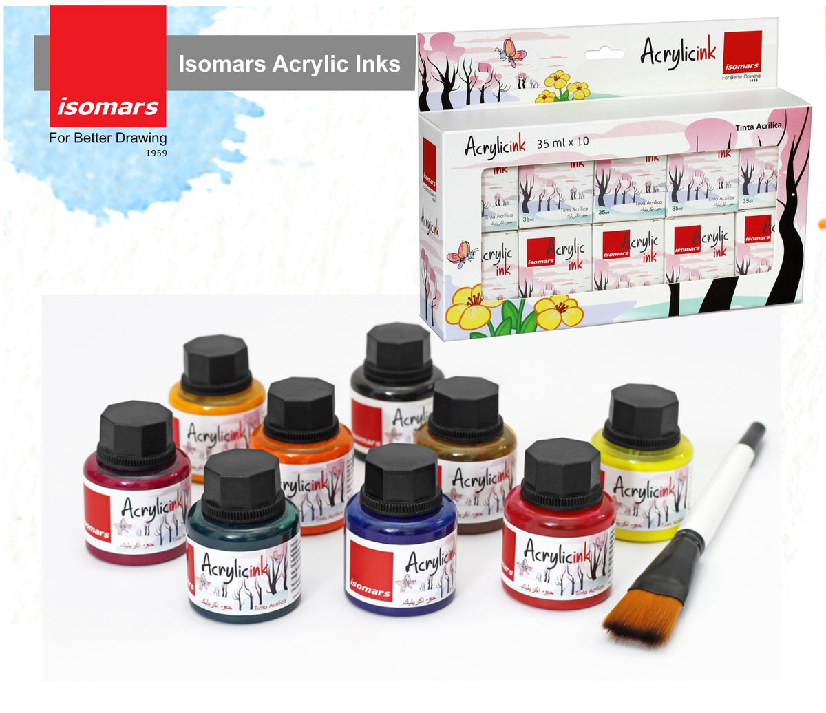 Acrylic Ink (Set of 10) - Isomars