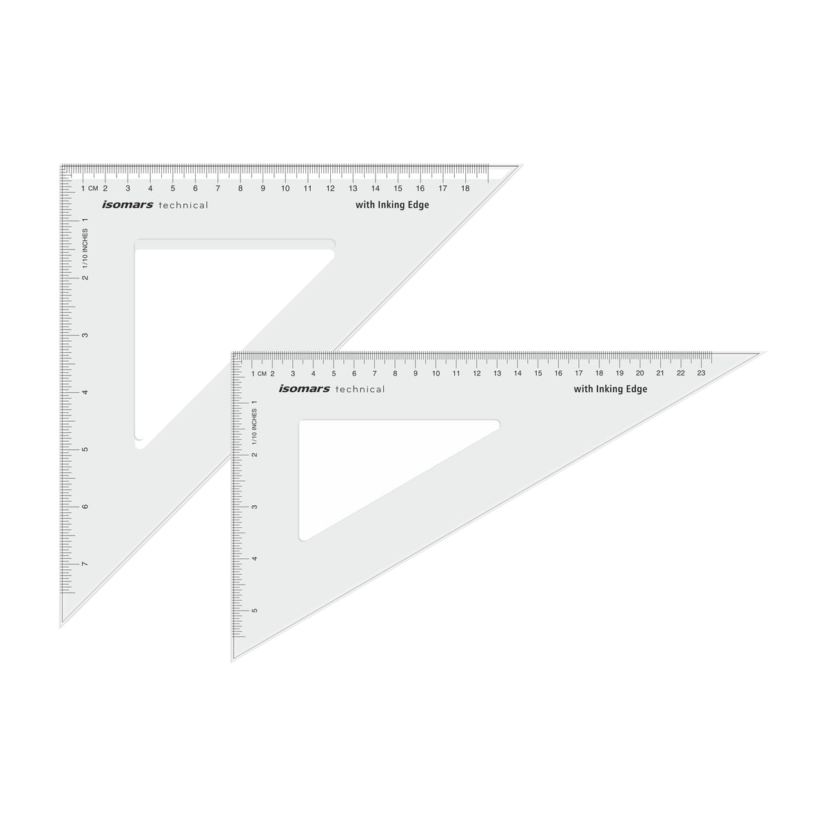 Technical Set Squares, Semi-protractor & Scale - Isomars
